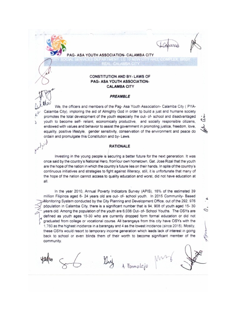 PYAP Calamba by Laws | PDF