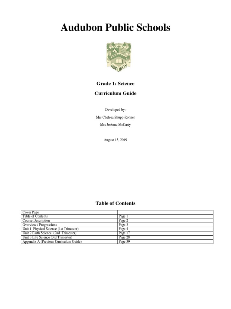 Grade 1 Science Curriculum Guide | PDF | Science | Curriculum