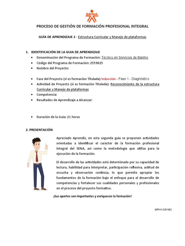 Guía de Aprendizaje 2 Estructura Curricular y Manejo de Plataformas ...