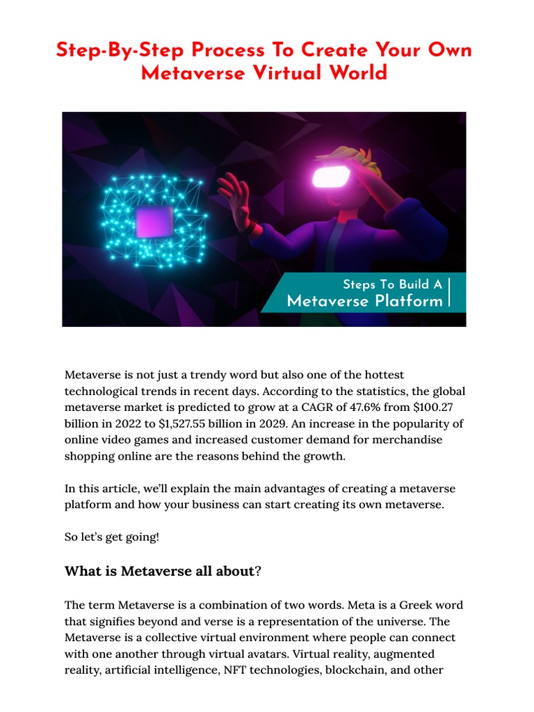 Step-By-Step Process To Create Your Own Metaverse Virtual World | PDF ...