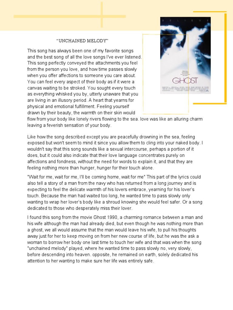 Song Analysis (Unchained Melody) | PDF | Love