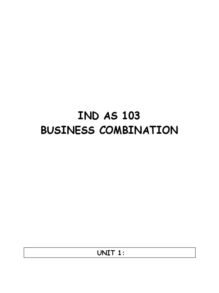 Ind As 103 Business Combination | Download Free PDF | Fair Value ...
