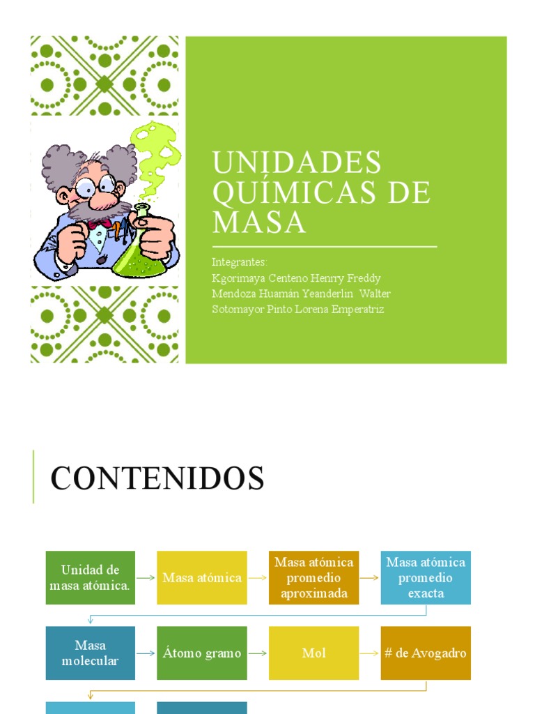 Unidades químicas de masa: átomo, mol, masa atómica y sus aplicaciones | PDF | Mole (Unidad ...