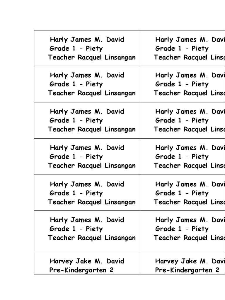 Harlyjames Subj and Names | PDF