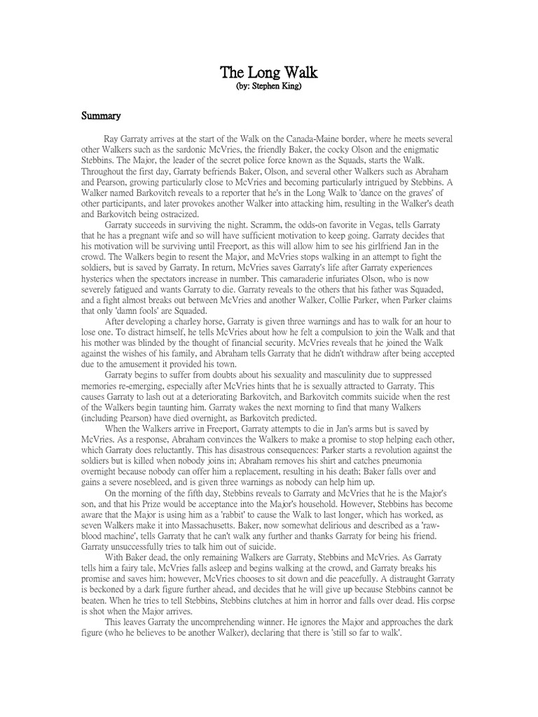 The Long Walk | PDF | Political Novels | American Novels