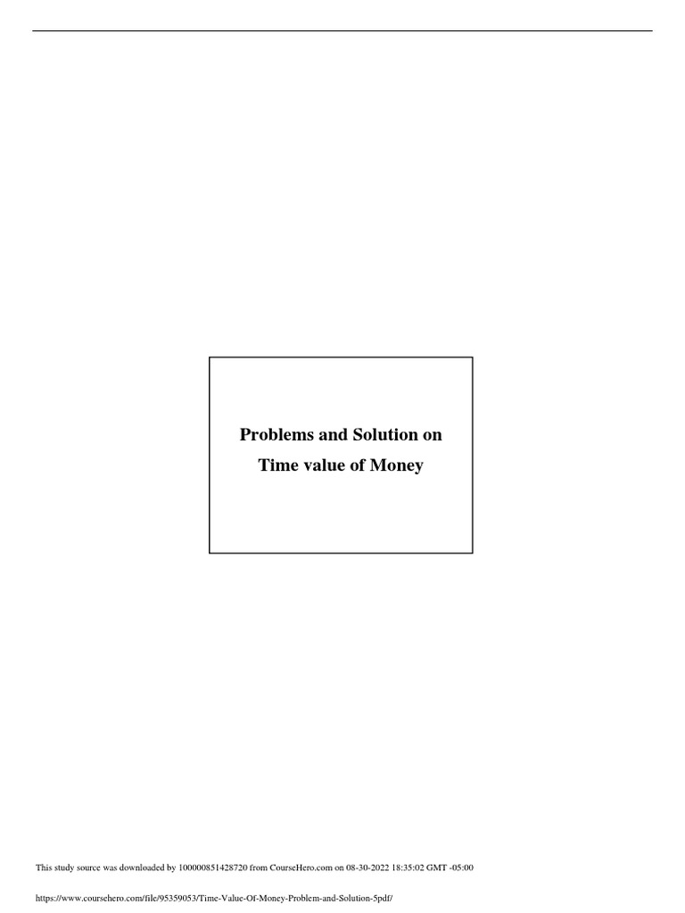 Time Value of Money Problem and Solution 5 | PDF | Present Value | Time Value Of Money