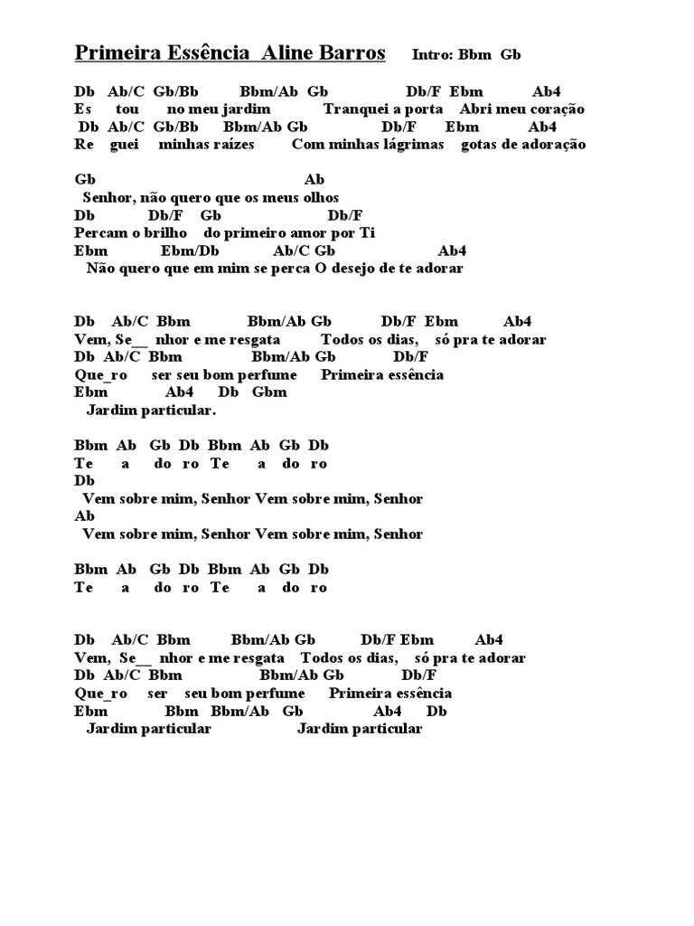 Primeira Essência Aline Barros Intro | PDF | Deus | Jesus