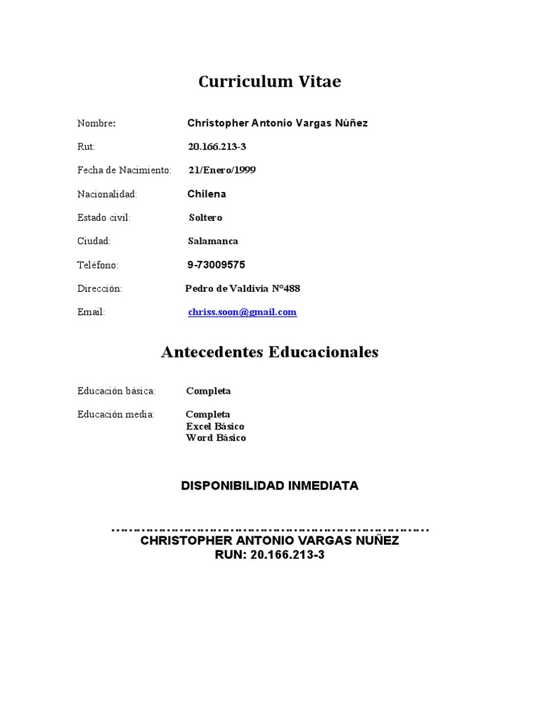 Christopher Curriculum | PDF | Ciencias sociales