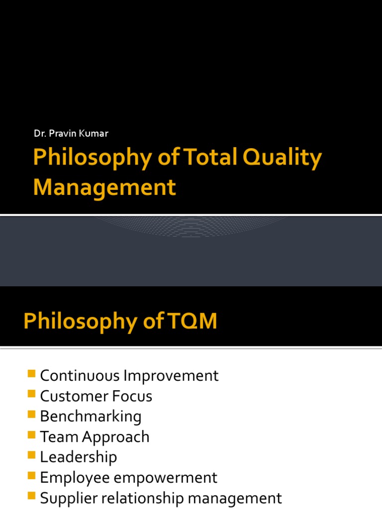 Philosophy of TQM | Download Free PDF | Leadership | Empowerment