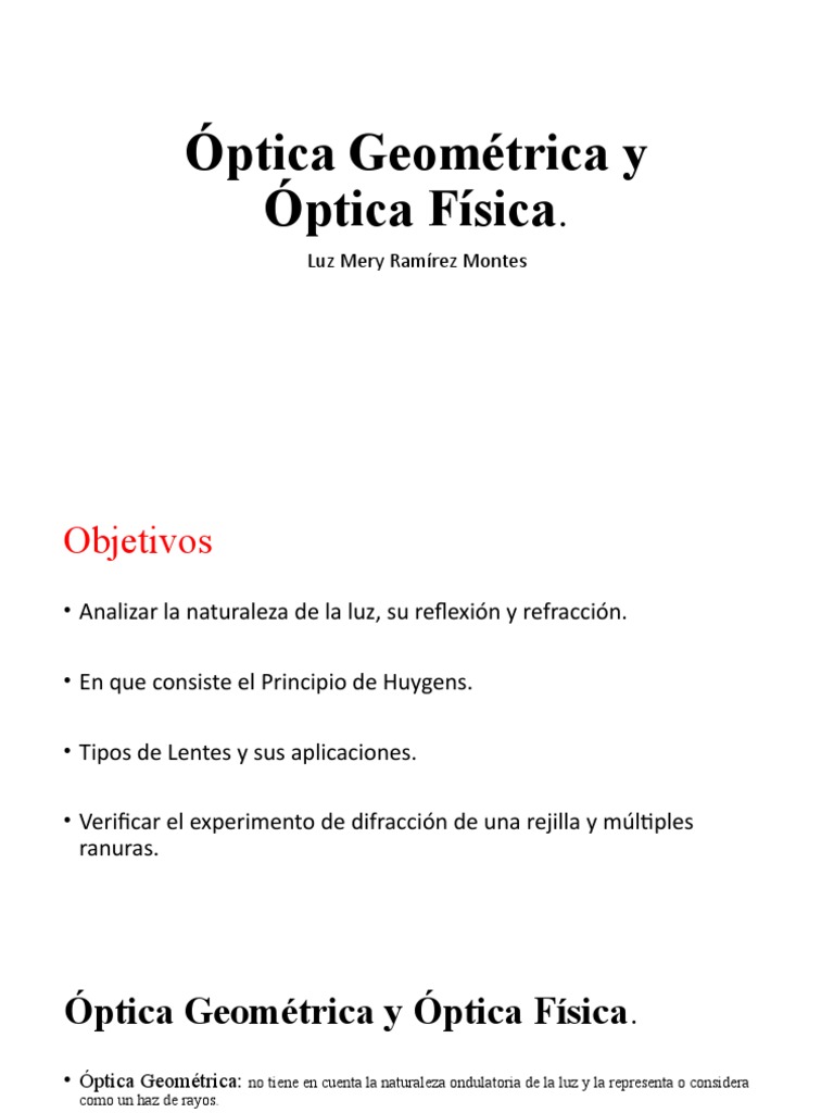 Optica Geometrica y Física | PDF | Refracción | Óptica