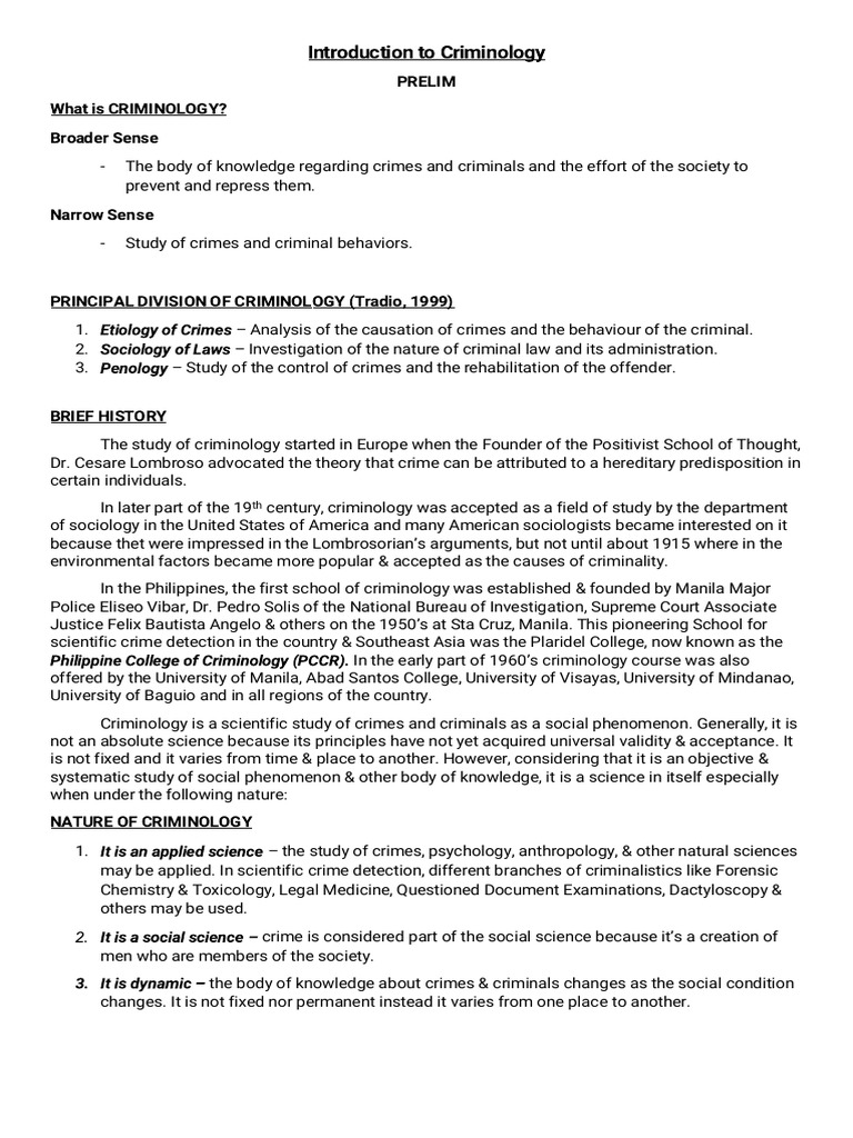 Introduction in Criminology | PDF | Crime & Violence | Crimes