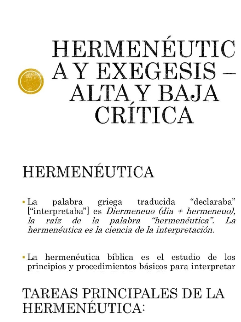 Hermenéutica y Exegesis | PDF
