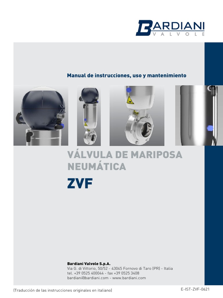 Manual de Válvula Bardiani ZVF | PDF | Solenoide | Materiales