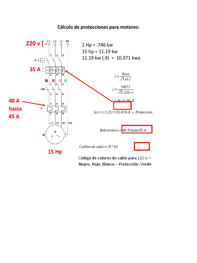 Cálculo de Protecciones para Motores | PDF