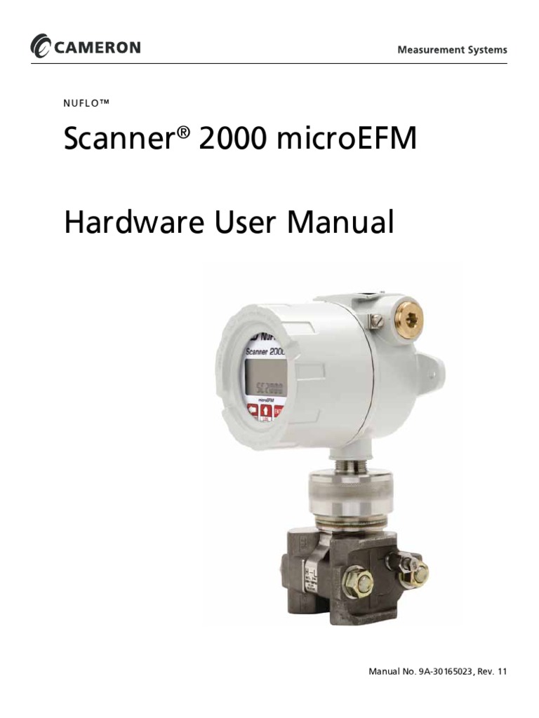 Scanner 2000 Hardware Manual | PDF | Flow Measurement | Fluid Dynamics