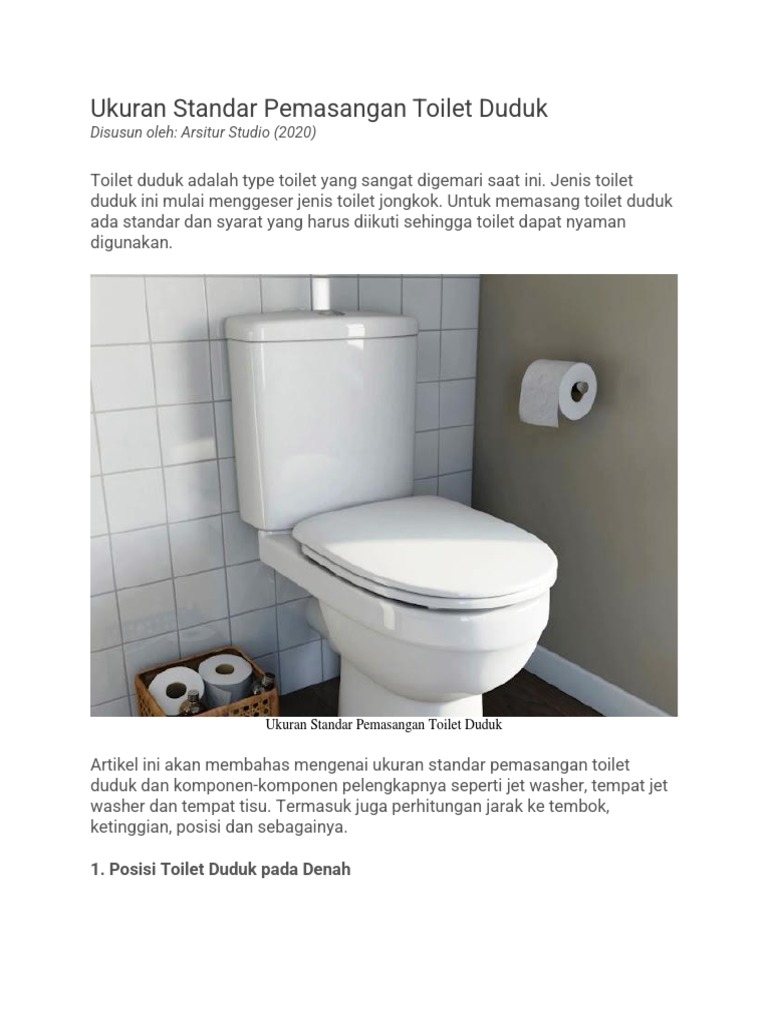 Ukuran Standar Pemasangan Toilet Duduk | PDF