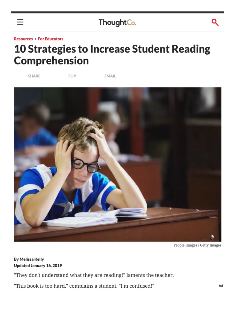 10 Strategies To Increase Student Reading Comprehension | Download Free ...