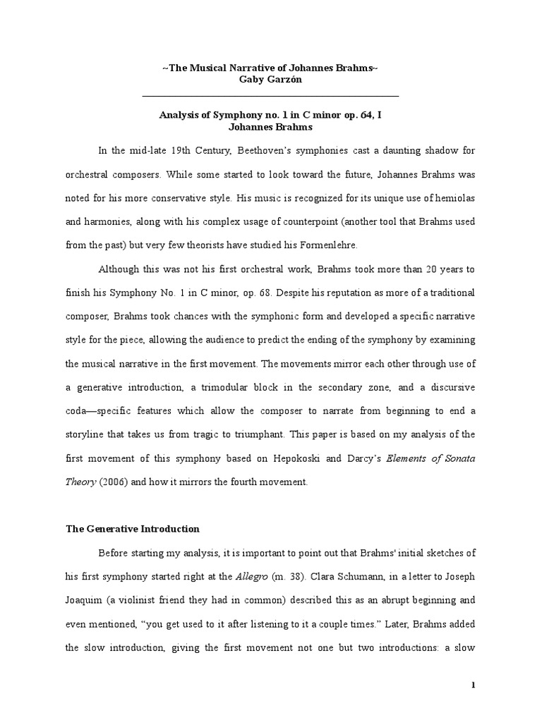 The Musical Narrative of Johannes Brahms | PDF | Musicology | Musical ...