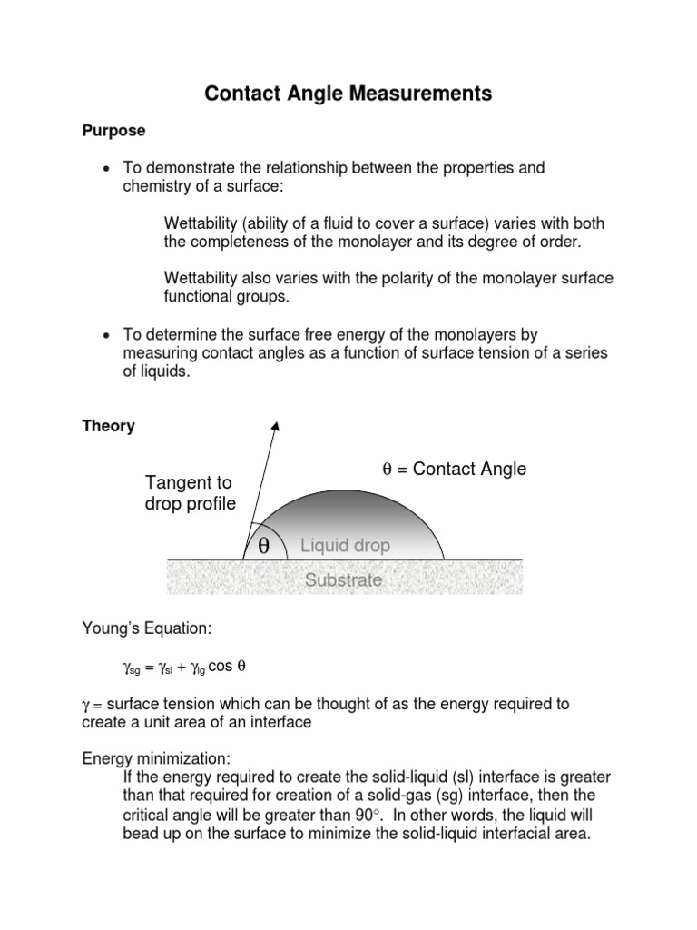 About Contact Angle Measurement | PDF | Technology & Engineering
