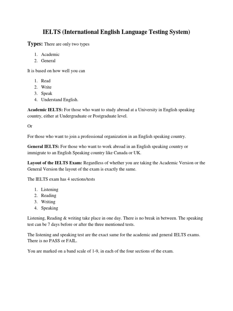 IELTS Notes by Syed Ali Hussain | PDF | International English Language ...