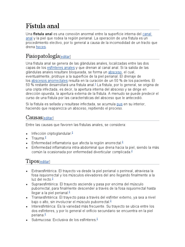 Fístula Anal | PDF | Especialidades Medicas | Ciencias de la Salud