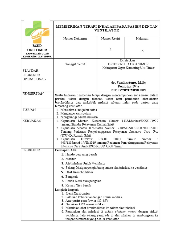 Spo Terapi Inhalasi Dengan Ventilator | PDF