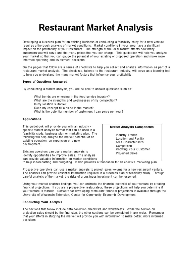 Restaurant Market Analysis | PDF | Market Analysis | Restaurants