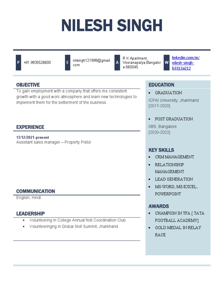 Nilesh Singh Resume | PDF