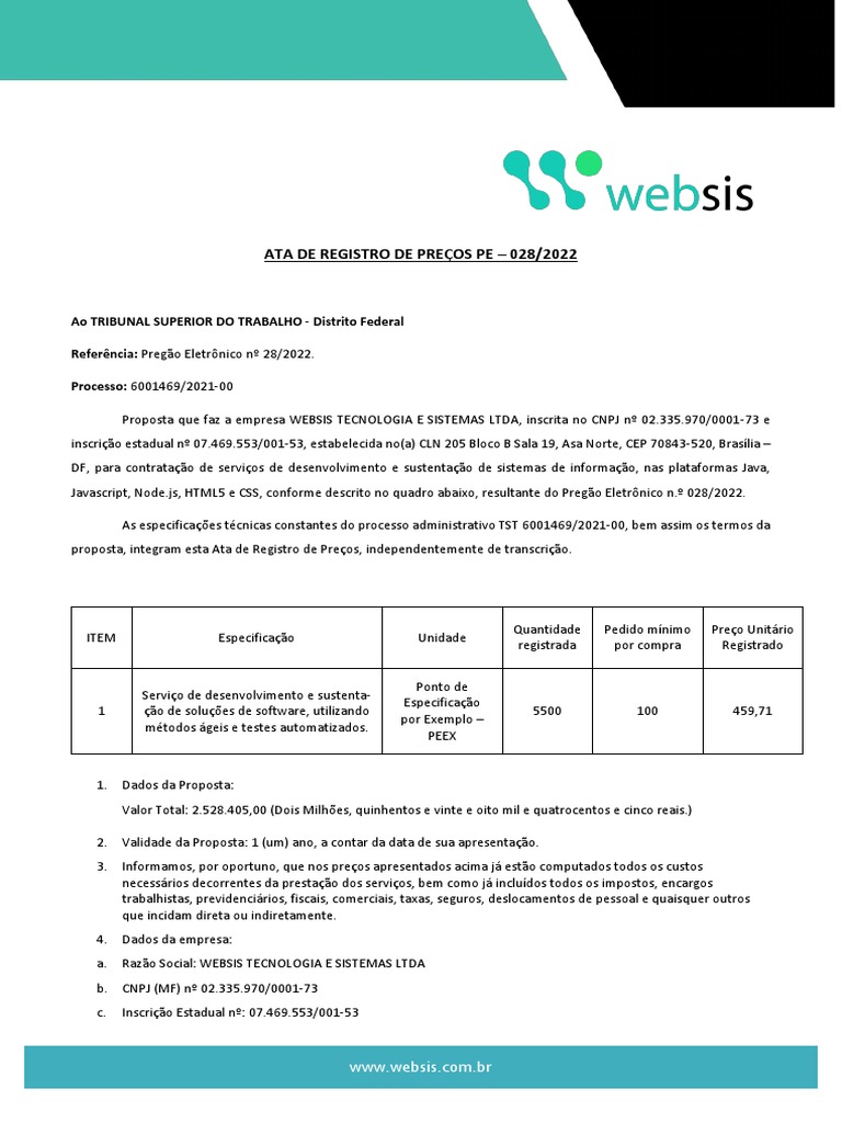 ITEM1 - Websis - Proposta Comercial | PDF