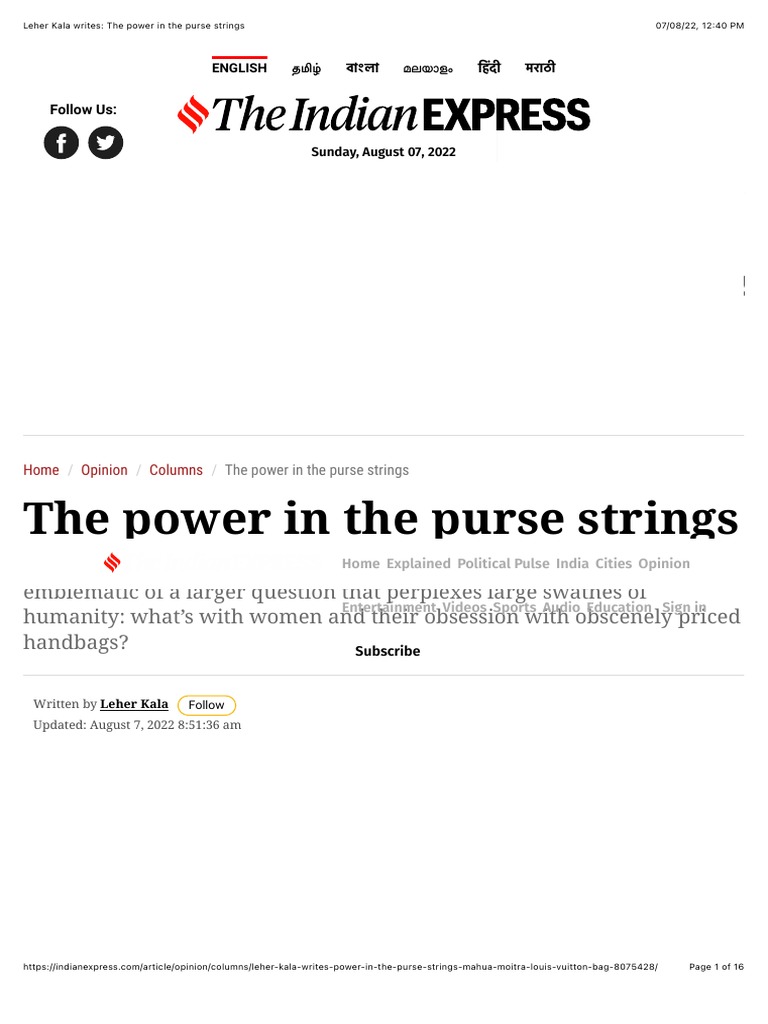 Power in Purse Strings | PDF | Social Science