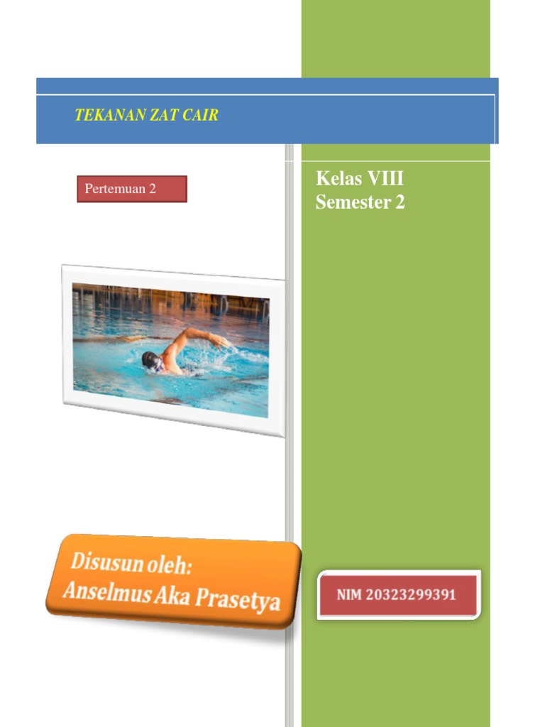 Bahan Ajar 2 KD3.8 Tekanan Aka Prasetya - Tekanan Zat Cair | PDF