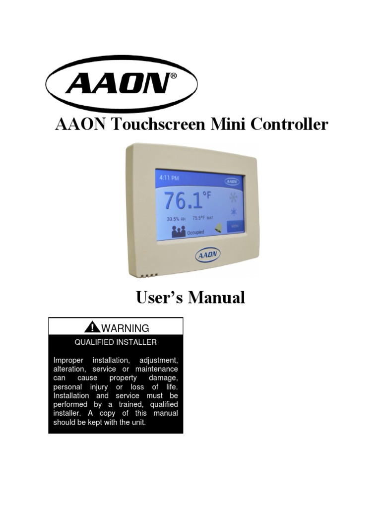 AAON Touchscreen Mini Controller Manual 160425 | PDF | Electrical ...