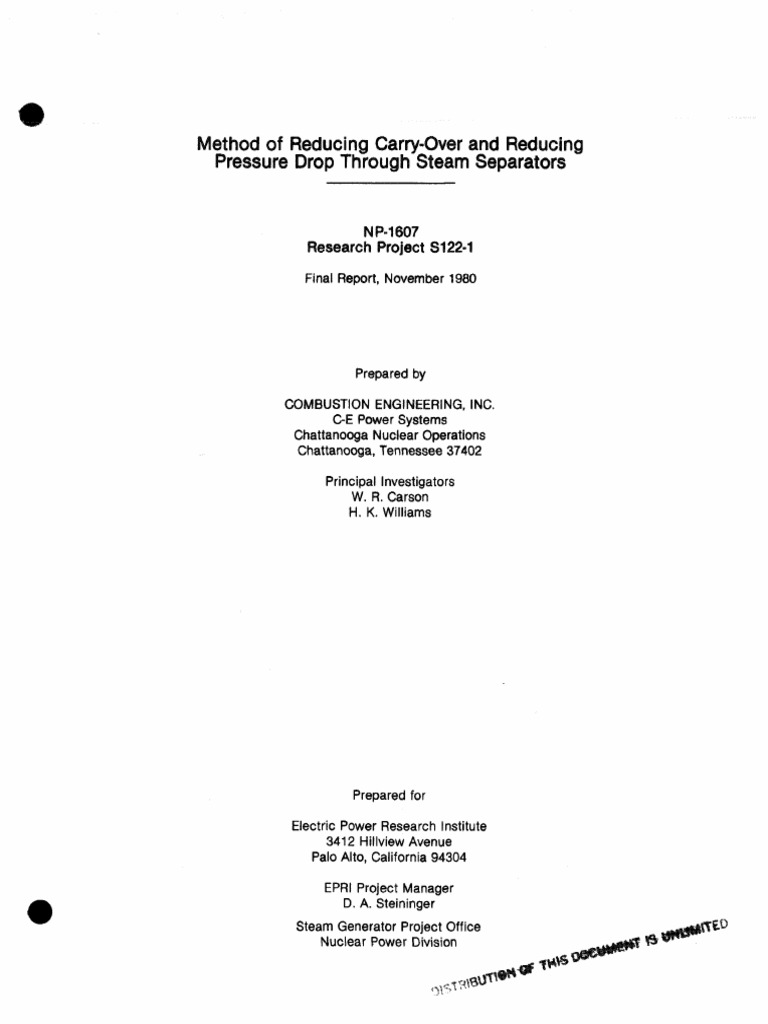 Method of Reducing Carry-Over and Reducing Pressure Drop Through Steam ...
