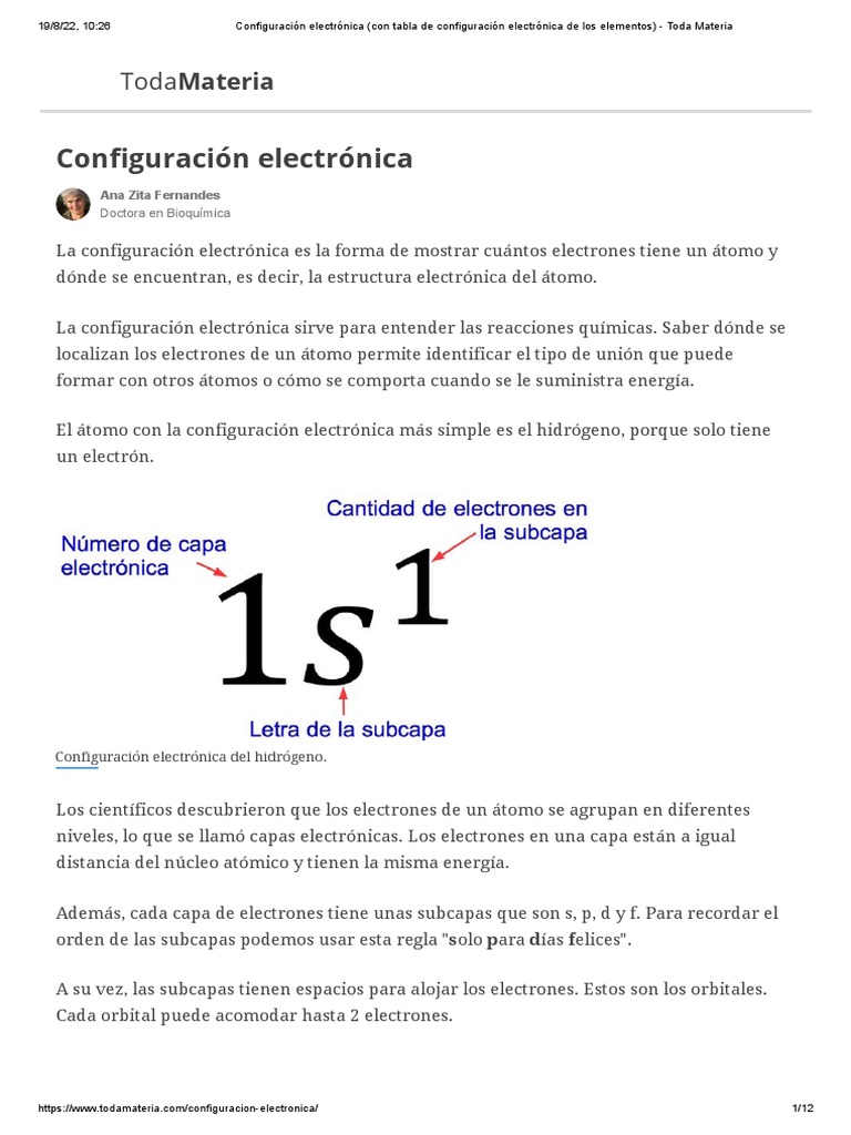 Configuración Electrónica (Con Tabla de Configuración Electrónica de Los Elementos) - Toda ...