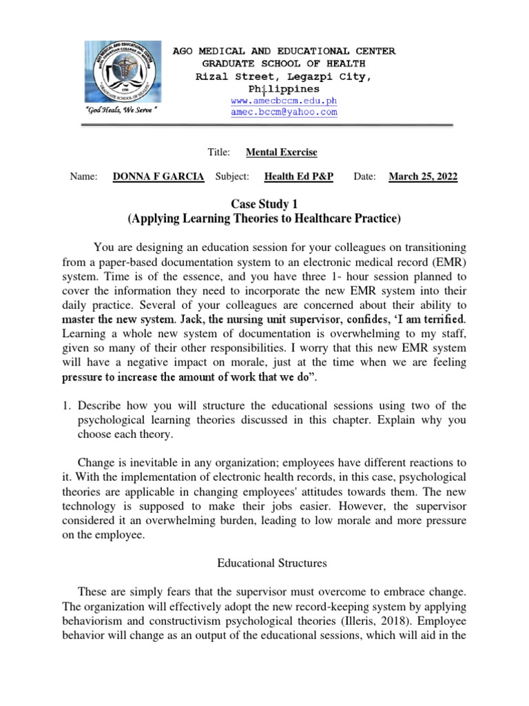 Case-Study DTD Mar19 | PDF | Learning | Behaviorism