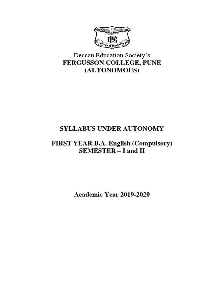 Fergusson College, Pune (Autonomous) : Deccan Education Society's | PDF ...