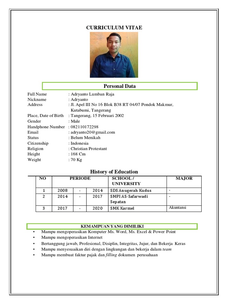 Curriculum Vitae Adrian New Min | PDF