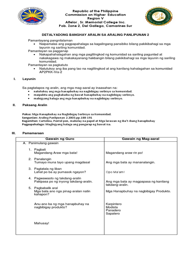 Lesson Plan Demo Makabayan (Bontoc, Maria Andrea) | PDF