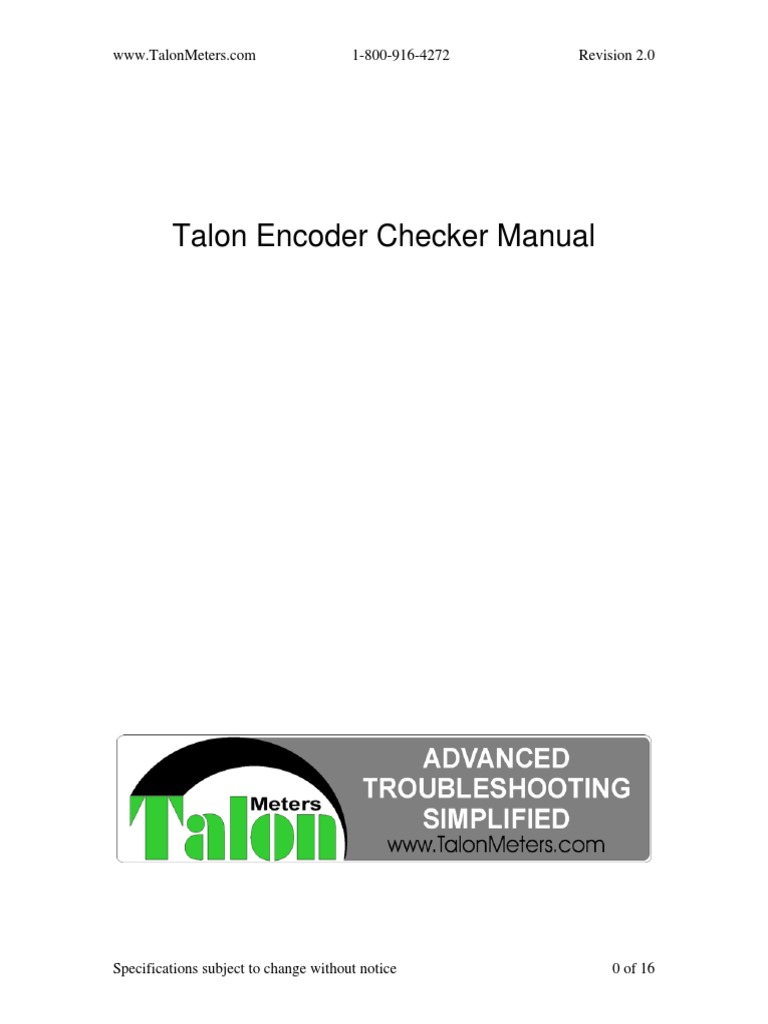 Talon Encoder Checker Manual | PDF | Electrical Connector | Electrical ...