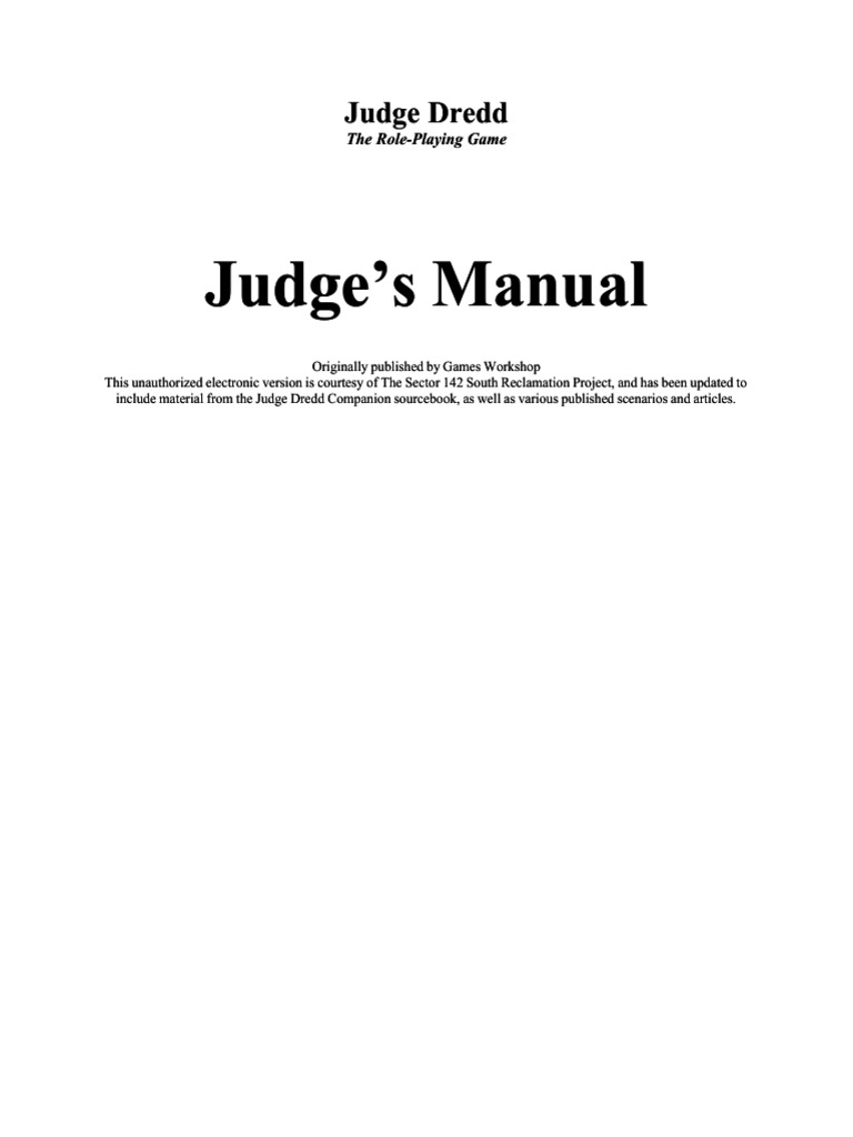 Judge Dredd GW | PDF | Military Technology