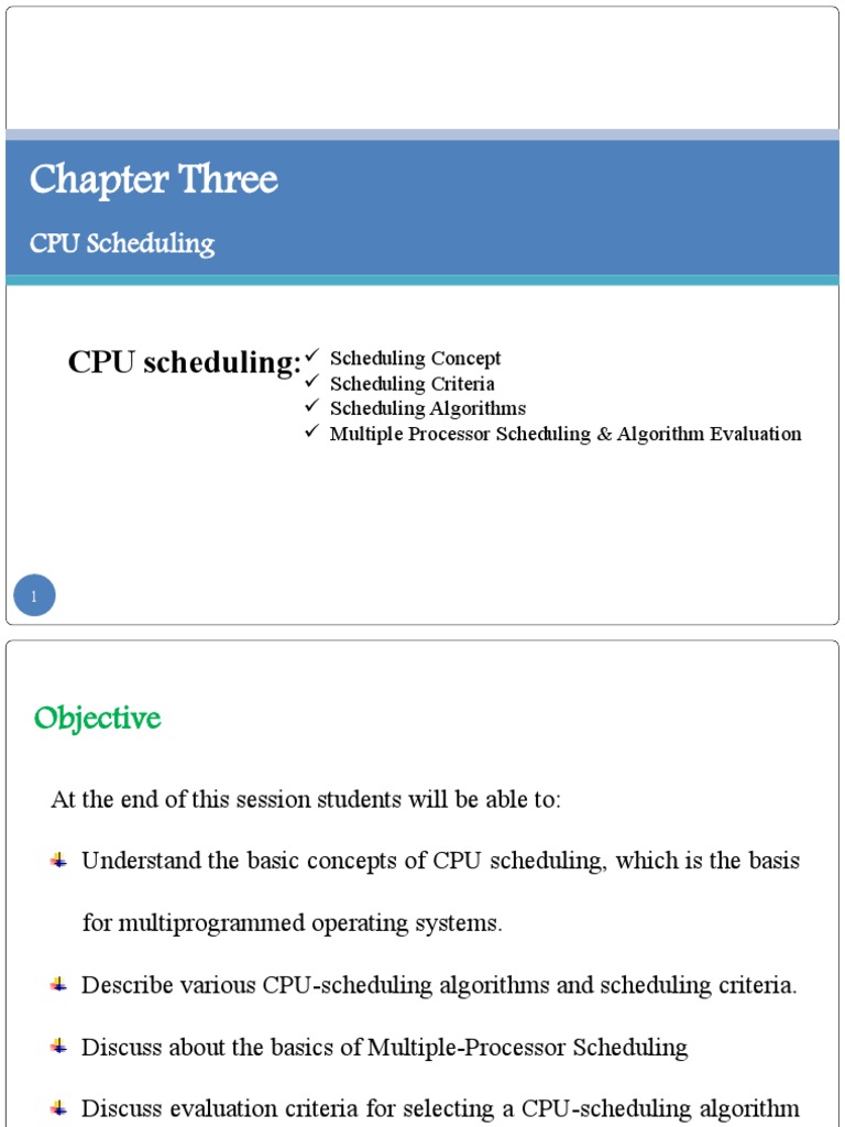 Chapter 3 CPU Schedulling (Lect) | PDF | Scheduling (Computing) | Process (Computing)