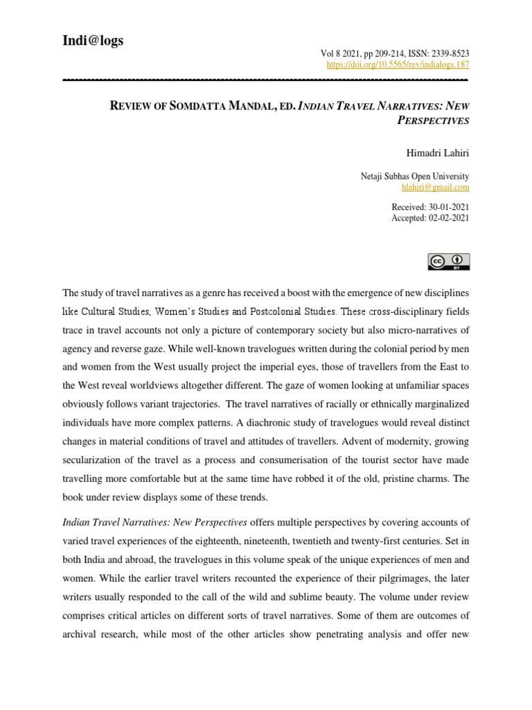 Review of Indian Travel Narratives | PDF | Travel Literature | Narrative