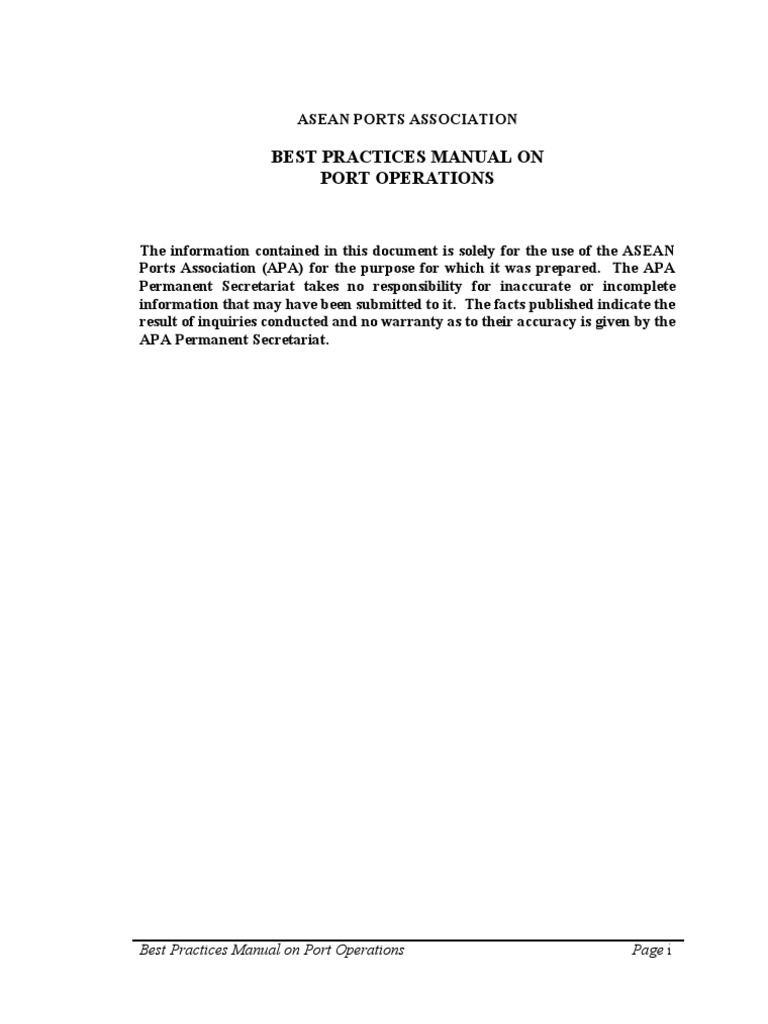 Port Operations | PDF | Maritime Pilot | Cargo