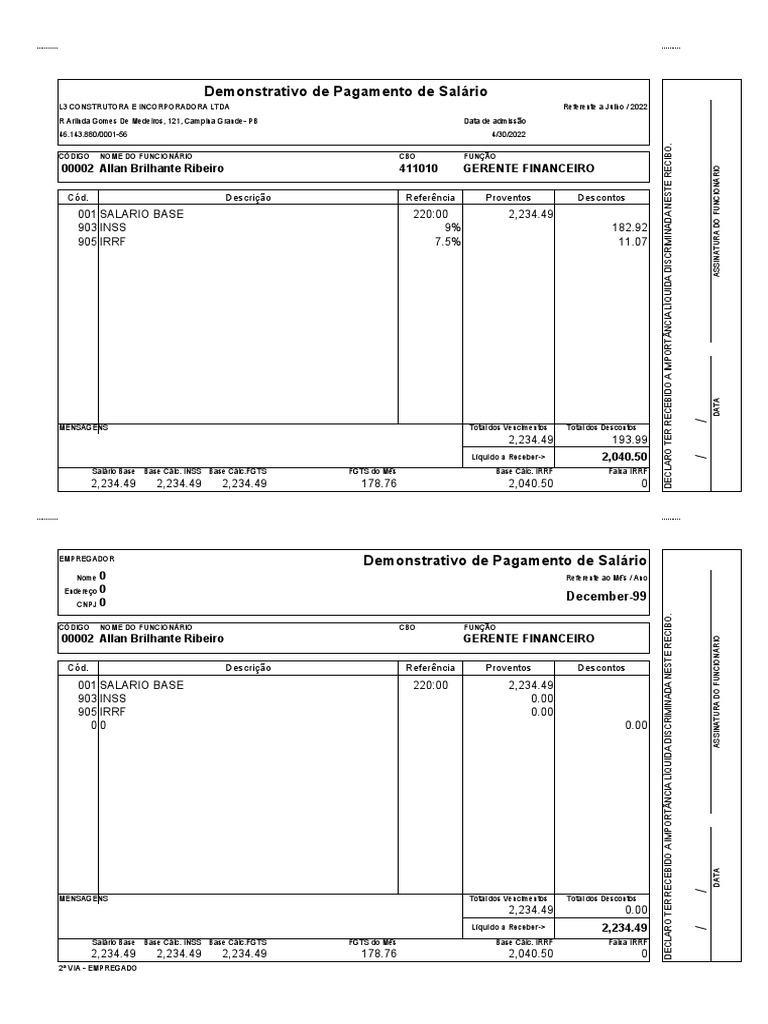 Modelo Contracheque 2022 2 | PDF