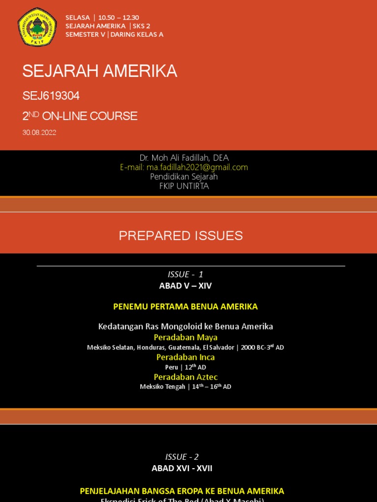 Materi Pert. 2 Sejarah Amerika | PDF