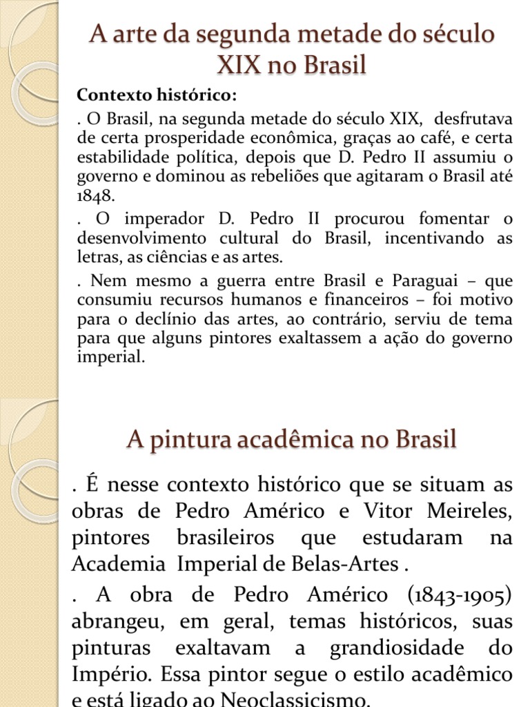 A Arte Da Segunda metade-do-século-XIX-no-Brasil | PDF | Impressionismo ...