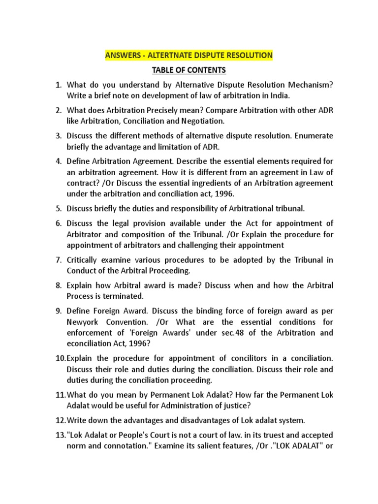 ADR Mechanisms | PDF | Alternative Dispute Resolution | Arbitration