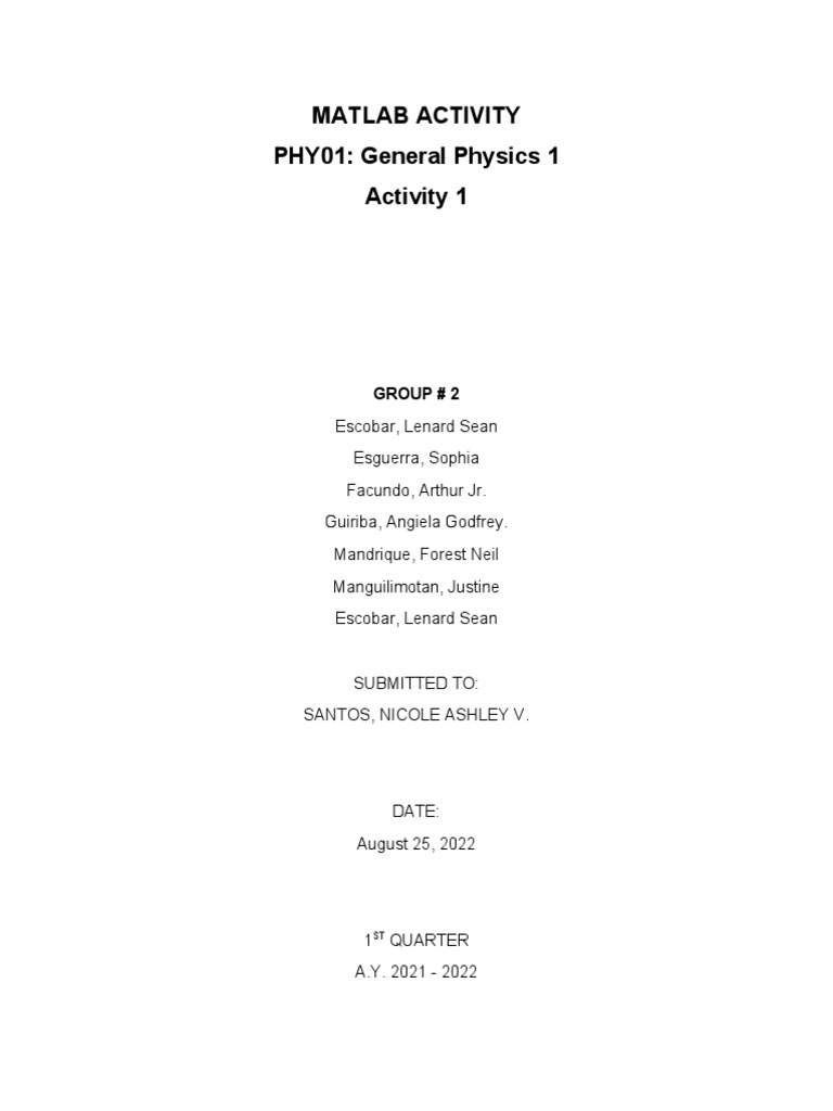 Calculating Free Fall Motion: A MATLAB Code for Finding Time and ...