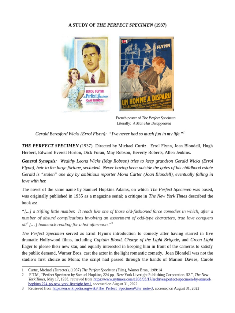 The Perfect Specimen | PDF