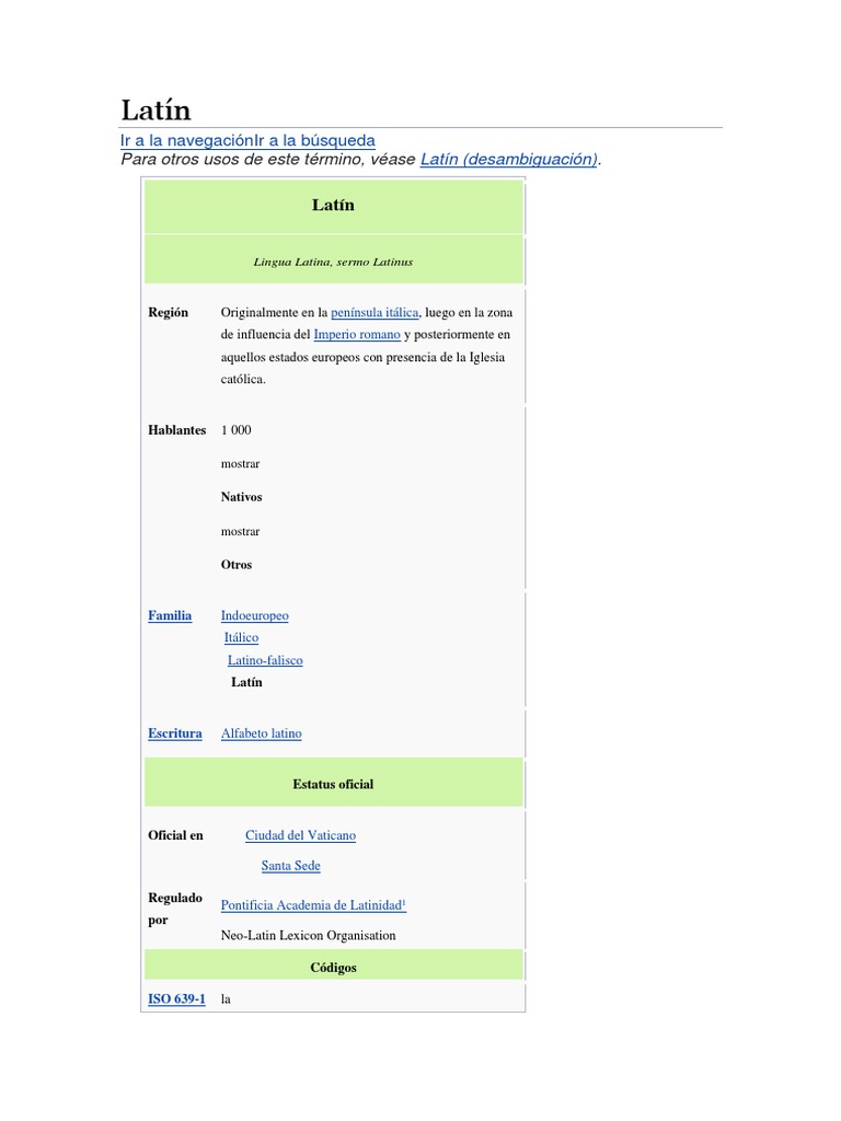 Latín | PDF | latín | Idiomas
